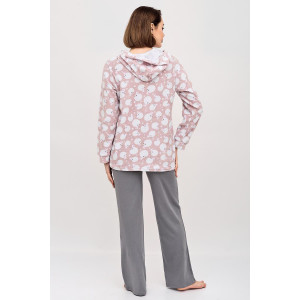 Костюм двойка женский "Зайка" махра+интерлок (р-ры: 44-58) серый ...